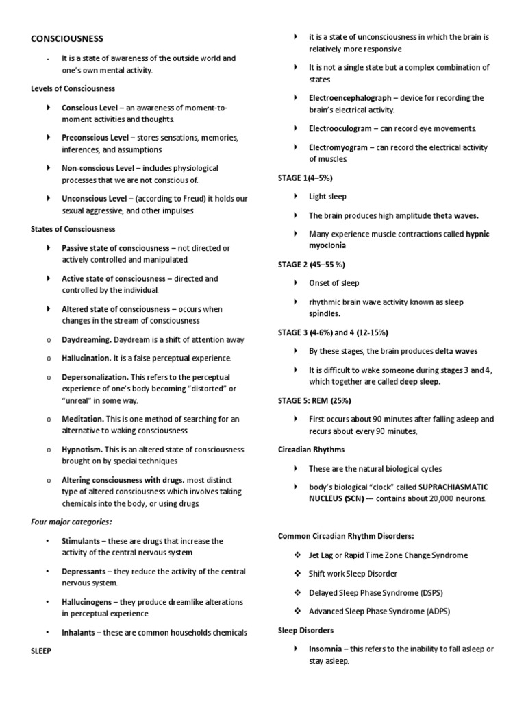 Consciousness: Four Major Categories | PDF | Intelligence Quotient | Memory