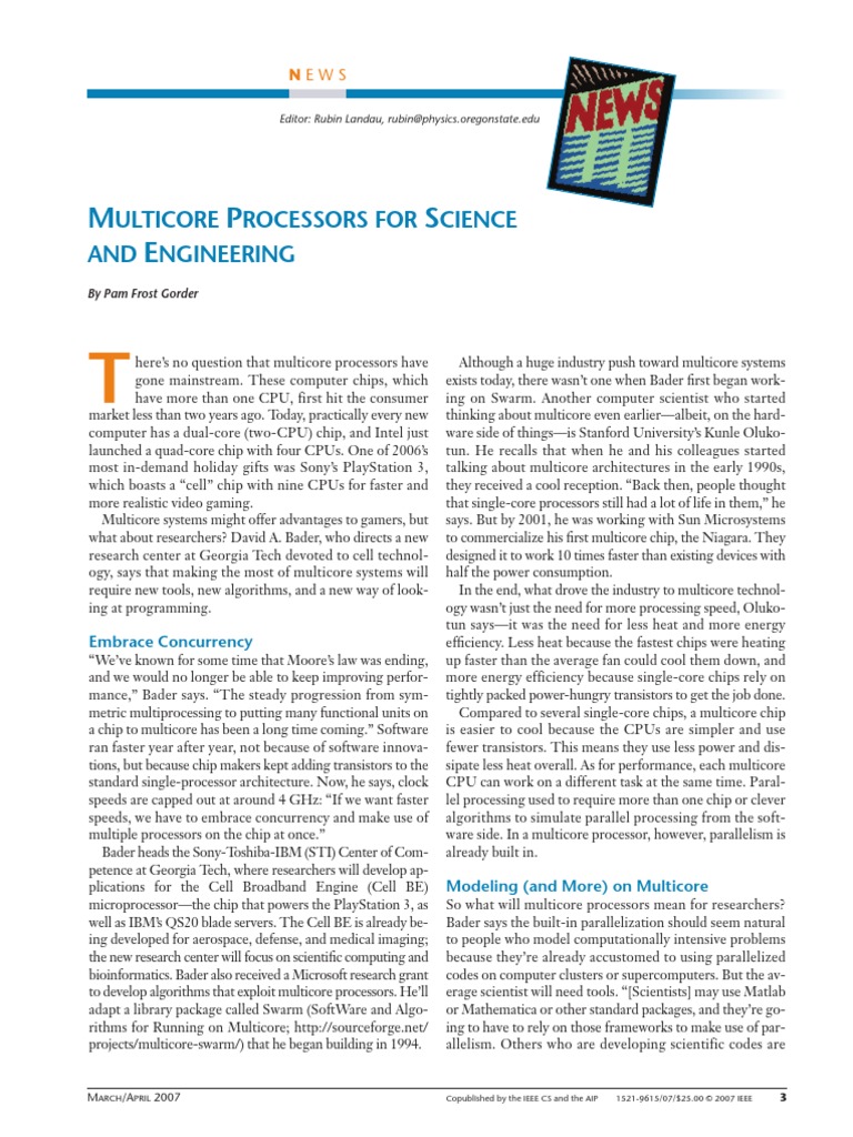M P S E: Ulticore Rocessors For Cience AND Ngineering | PDF | Multi Core Processor | Parallel ...