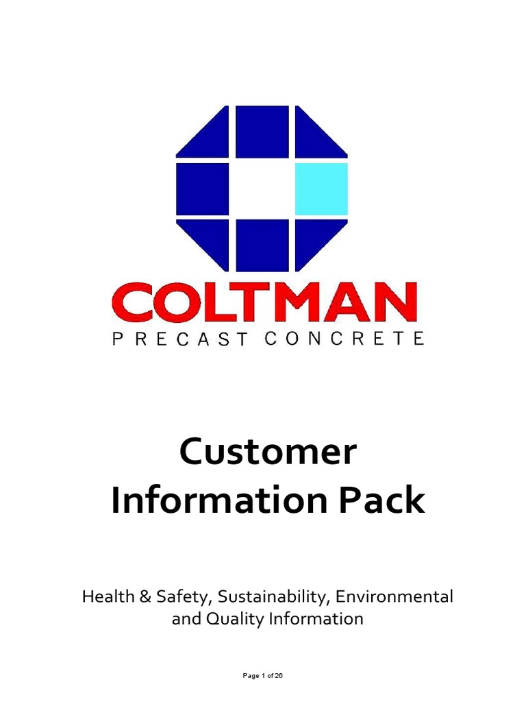 Customer Information Pack: Health & Safety, Sustainability ...