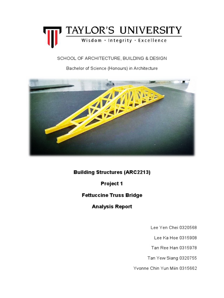 Fettuccine Truss Bridge Analysis Report Pdf Truss Economic Sectors