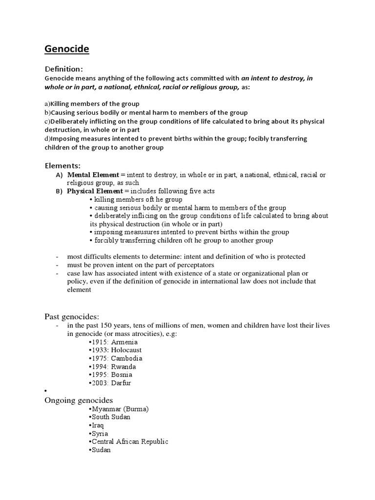 Genocide Handout | PDF