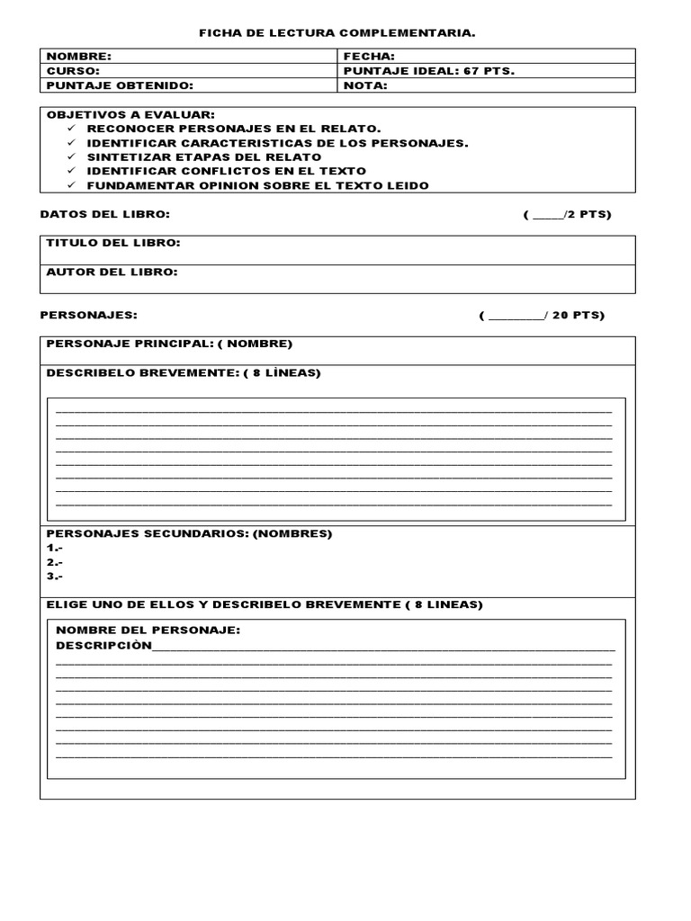 Ficha de Lectura Complementaria | PDF