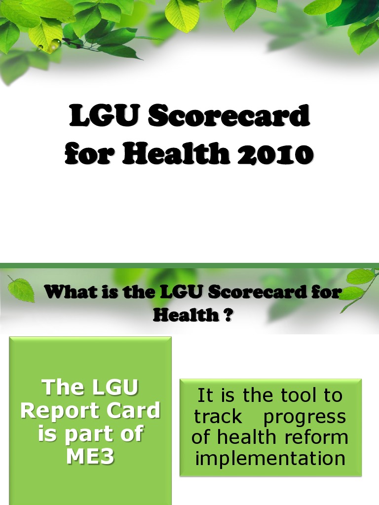 LGU Scorecard | PDF | Tuberculosis | Patient
