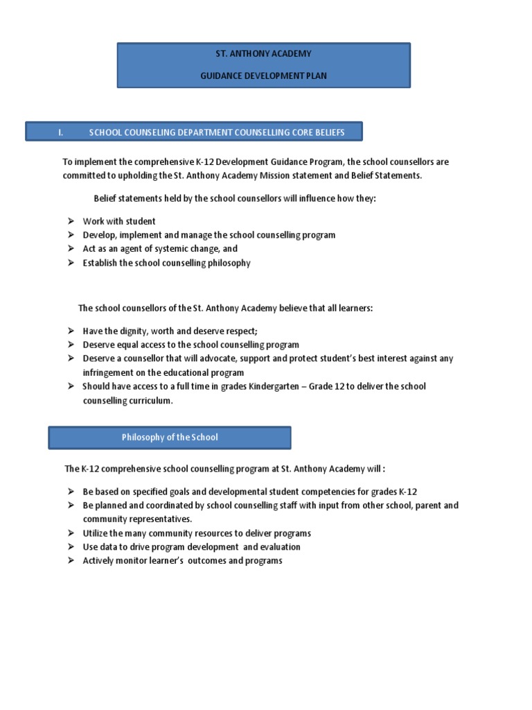 K-12 School Counseling Program Overview | PDF | School Counselor ...
