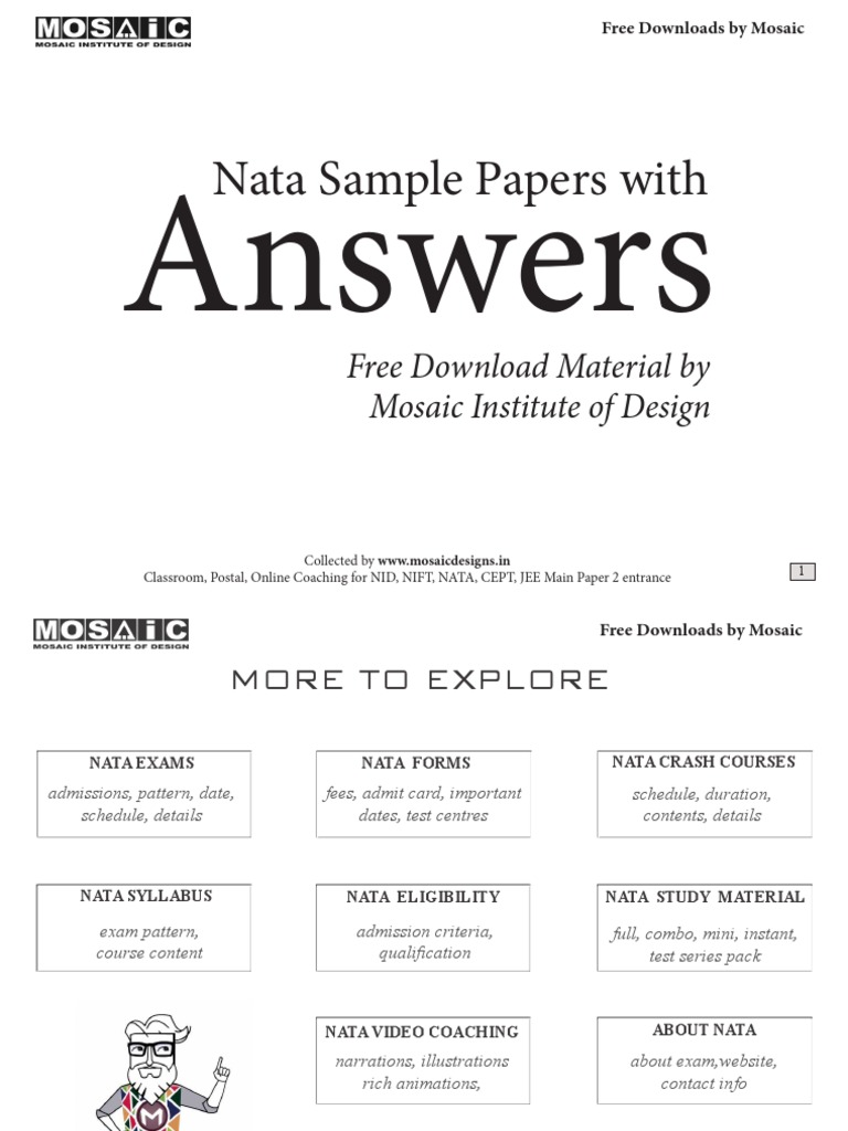 Answers: Nata Sample Papers With | PDF | Tests | Standardized Tests
