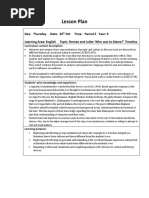 Formal Lesson Plan Ela First Grade | PDF | Reading Comprehension ...