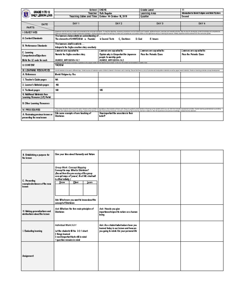 Introduction to Shintoism Lesson Plan | PDF | Learning | Curriculum
