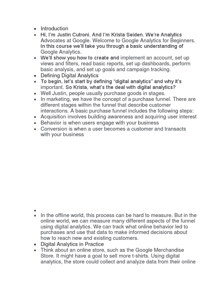 Google Analytics Basics for Beginners | PDF | Analytics | Retail