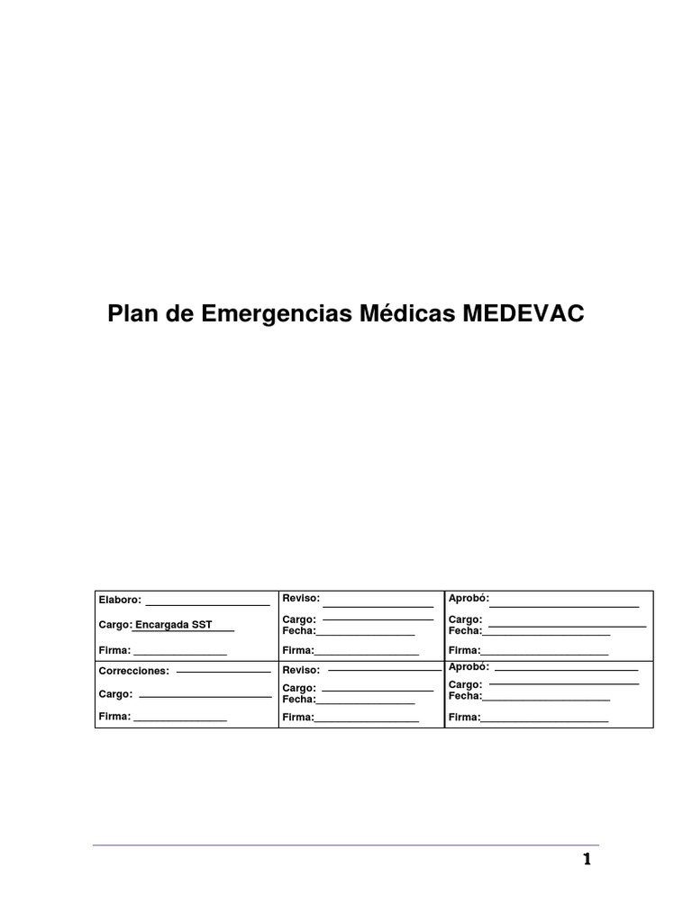 Plan MEDEVAC Emergencias Médicas | PDF | Lesión | Hospital