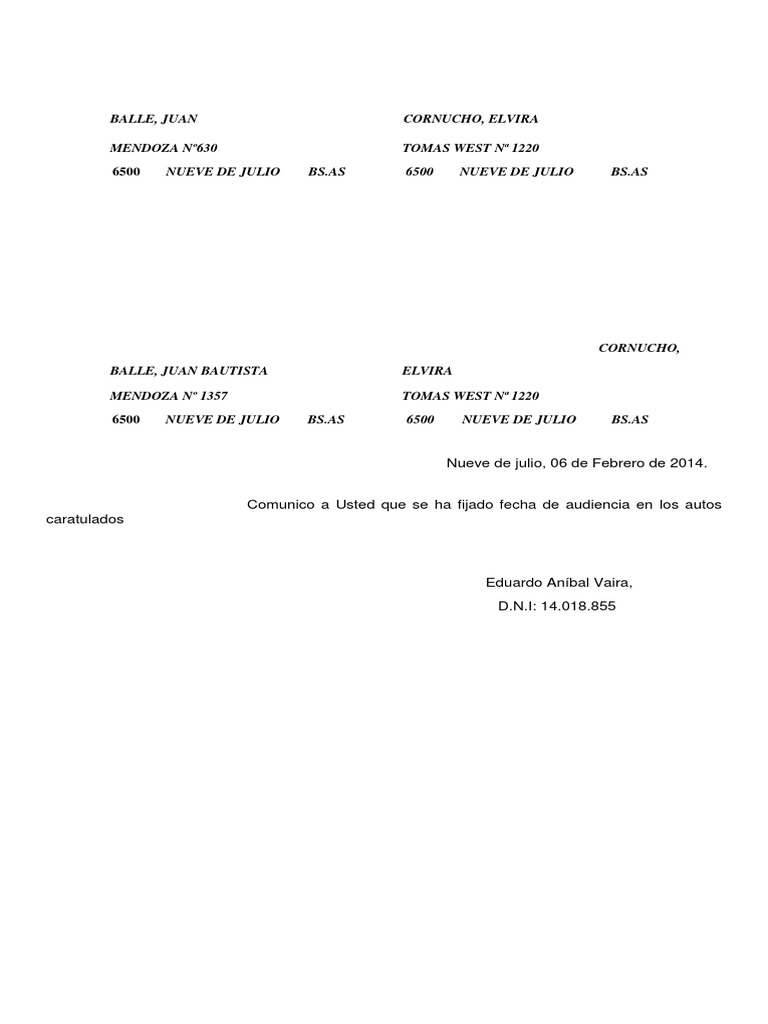 Formulario de Carta Documento | PDF