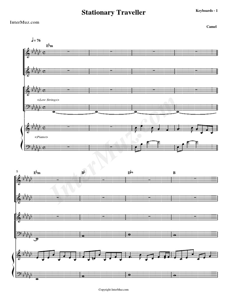 Camel - Stationary Traveller (Keyboards) | PDF