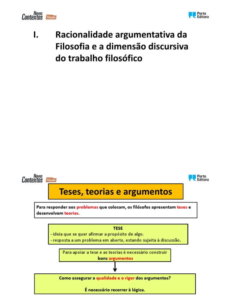 Argumentação - Filosofia 10º ano | PDF | Argumento | Raciocínio dedutivo