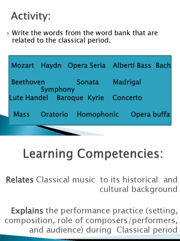 Exploring the Musical Forms, Styles, and Genres of the Classical Period ...
