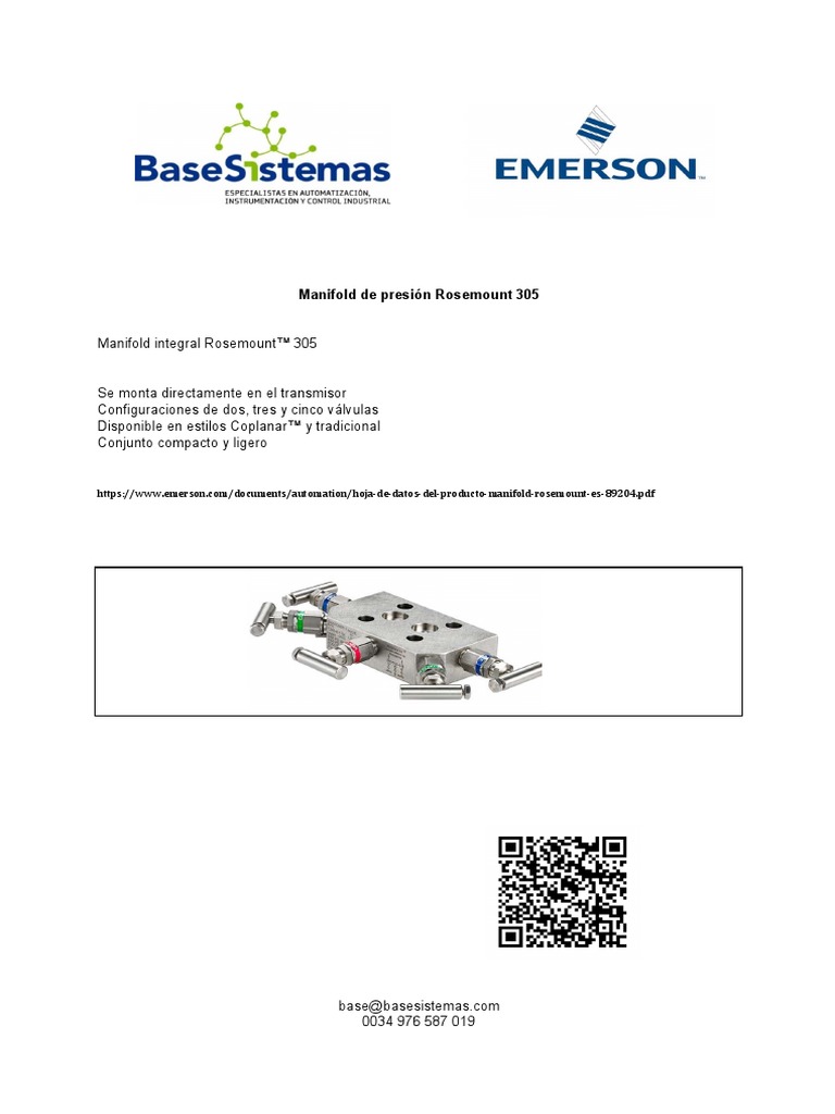 Manifold Integral Rosemount 305 | PDF