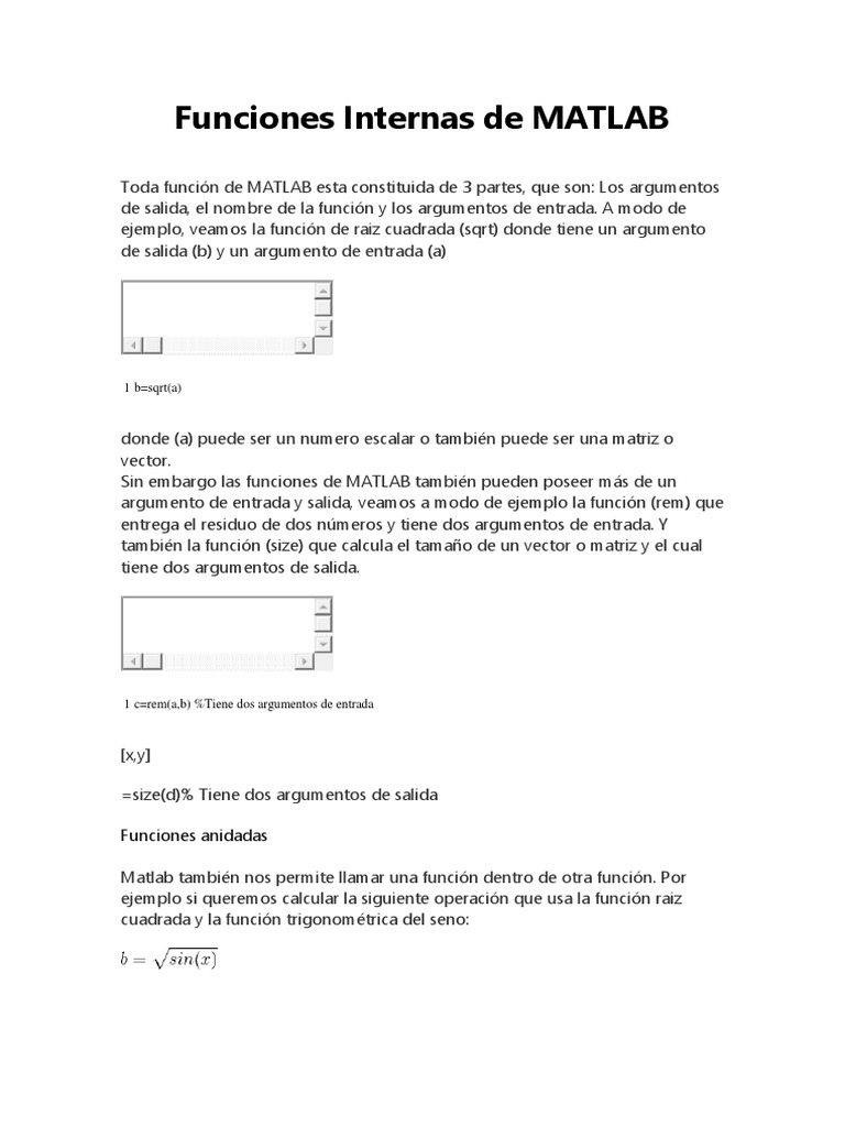 Funciones Internas de MATLAB | PDF | Número primo | Funciones trigonométricas