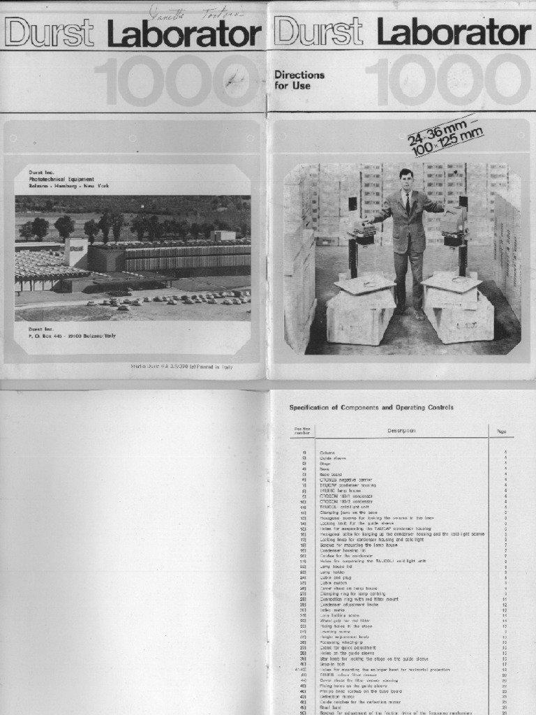 Durst L 1000 Manual | PDF