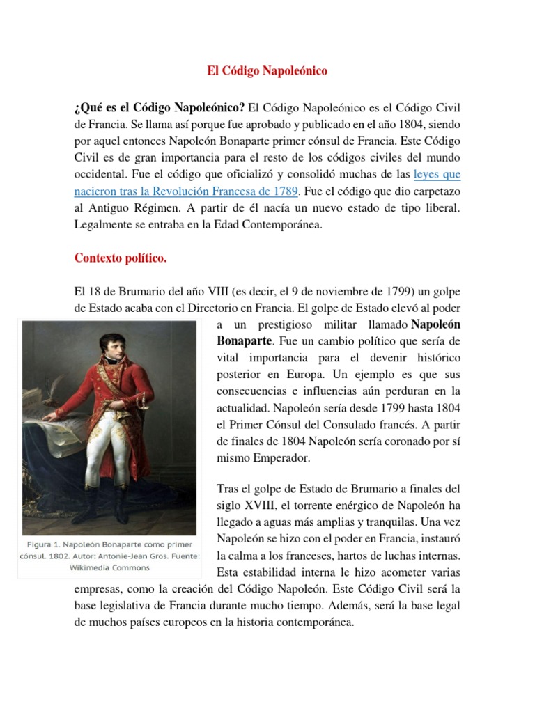 El Código Napoleónico | PDF | Primer imperio francés | Napoleón