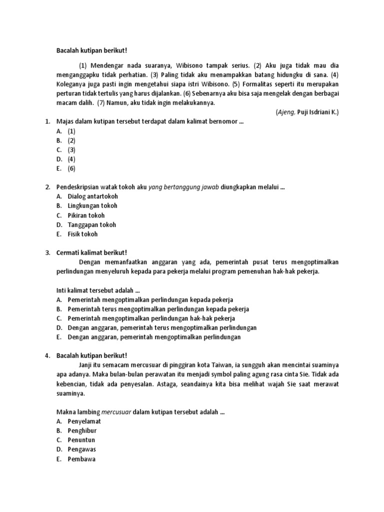 20 Soal Bindo | PDF