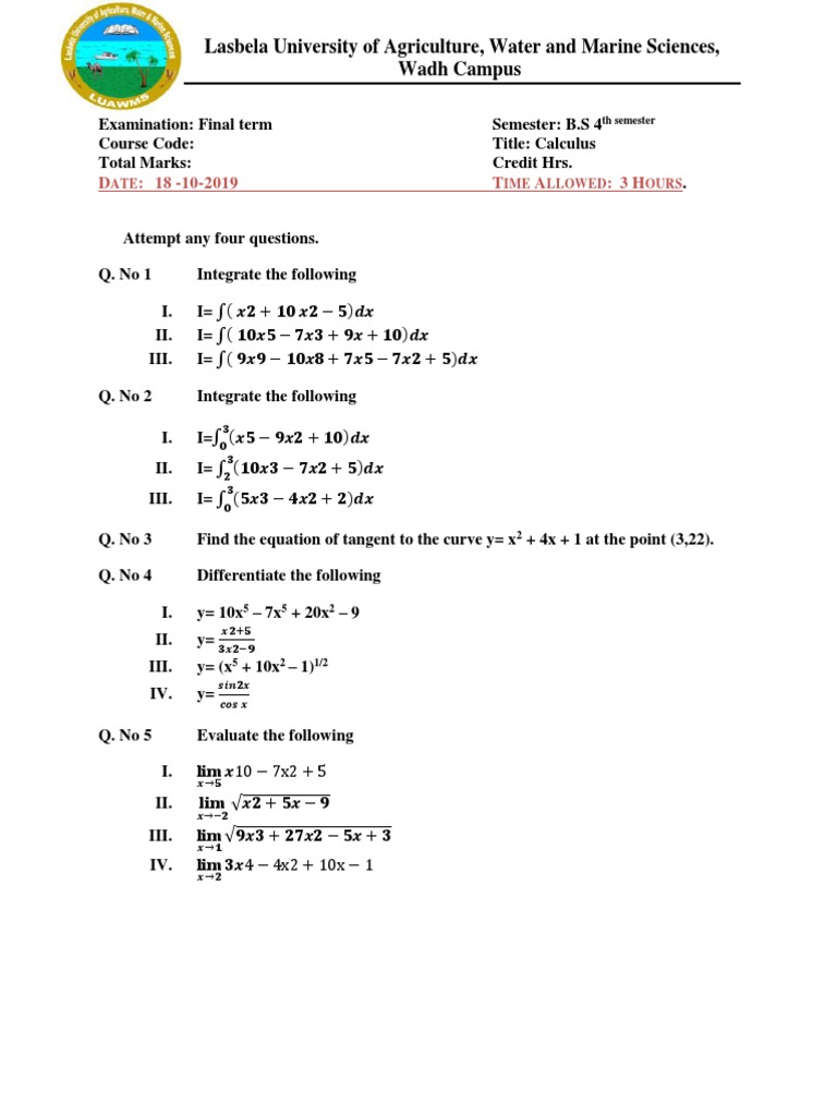 Lasbela University of Agriculture, Water and Marine Sciences, Wadh ...