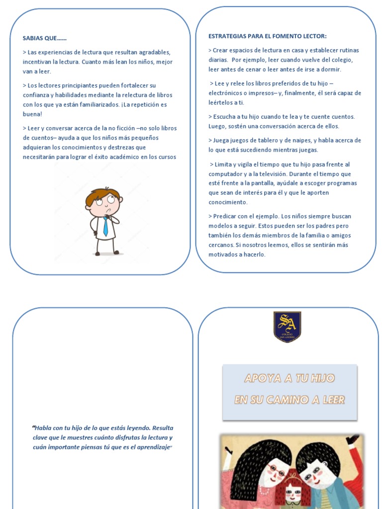 Diptico de Sugerencias para La Lectura | PDF