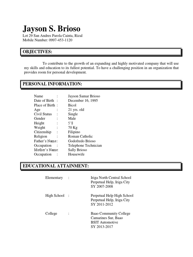 Jayson Resume | PDF