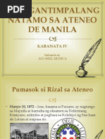 Pag-Aaral Ni Rizal Sa Ateneo | PDF