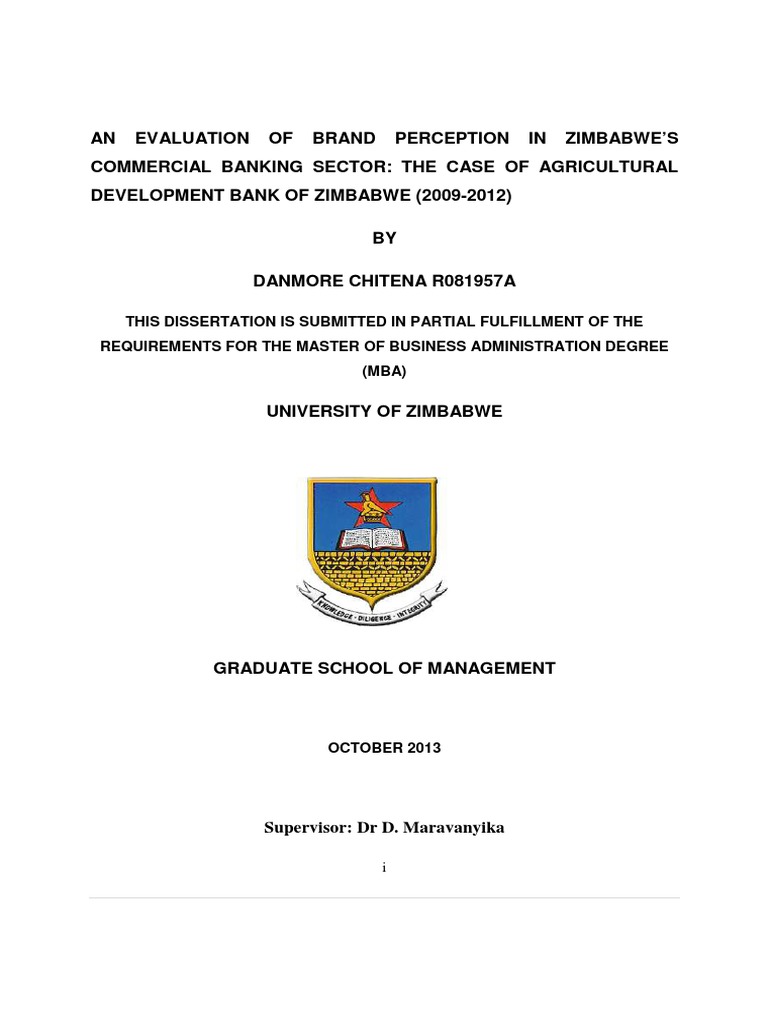 Chitena An Evaluation of Brand Perception in Zimbabwe's Commercial ...