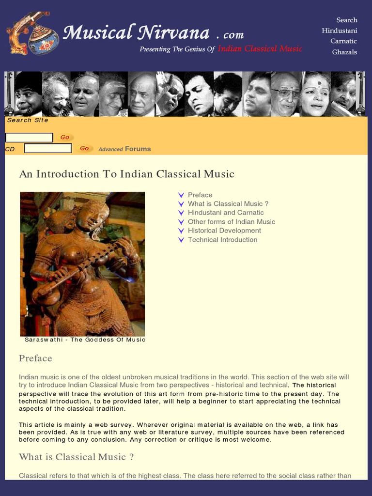 An Introduction To Indian Classical Music PDF | Download Free PDF ...