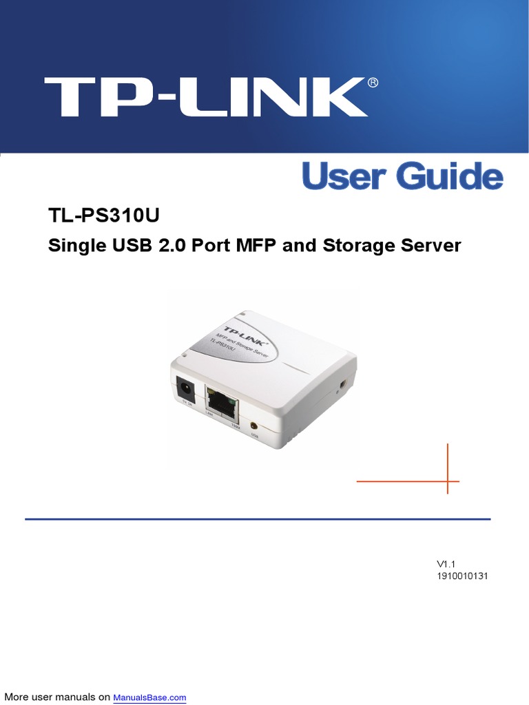 TL-PS310U: Single USB 2.0 Port MFP and Storage Server | PDF | Windows ...