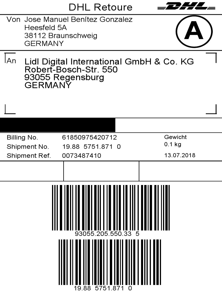 DHL Retourenlabel PDF | PDF