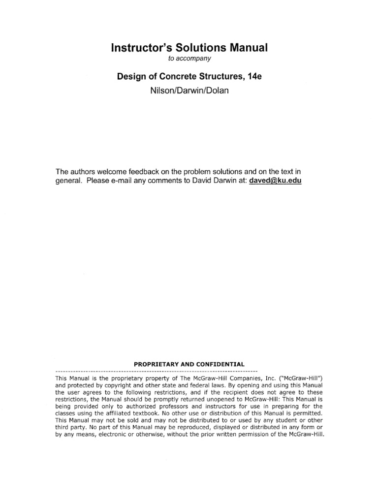 SOL Design of Concrete Structures - Arthur H. Nilson - 14th Edition PDF | PDF