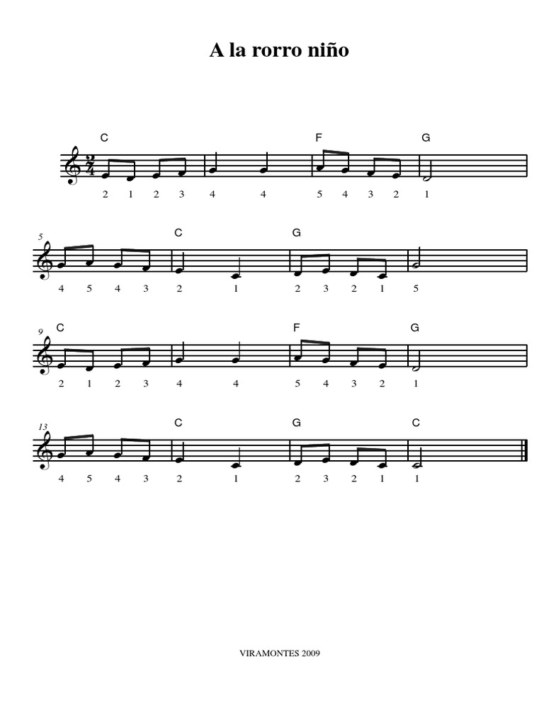 A La Roro Niño Partitura | PDF