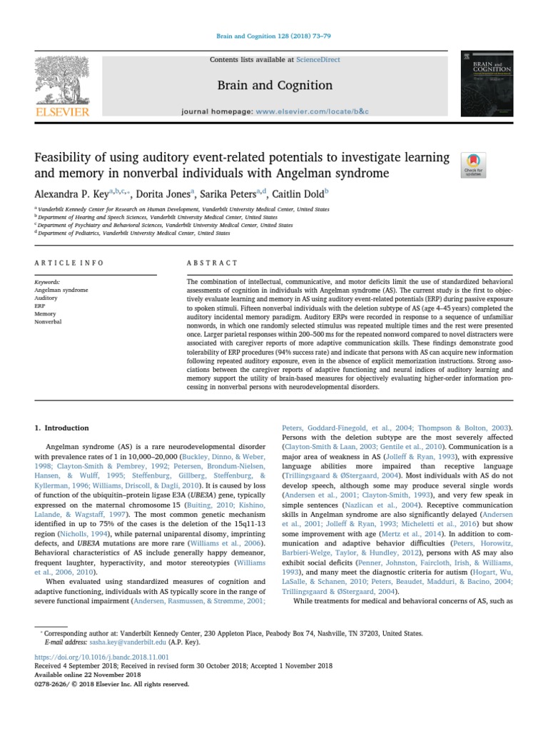 Feasibility of Using Auditory Event-Related Potentials To Investigate Learning | PDF | Event ...