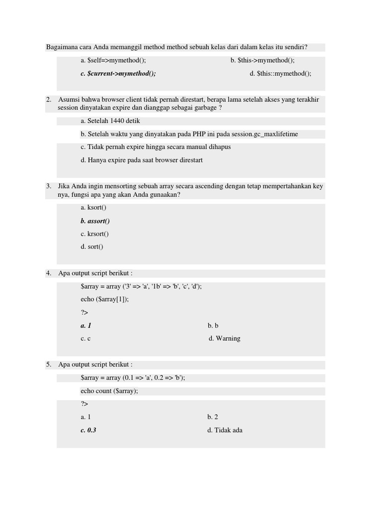 Soal PHP Dasar | PDF