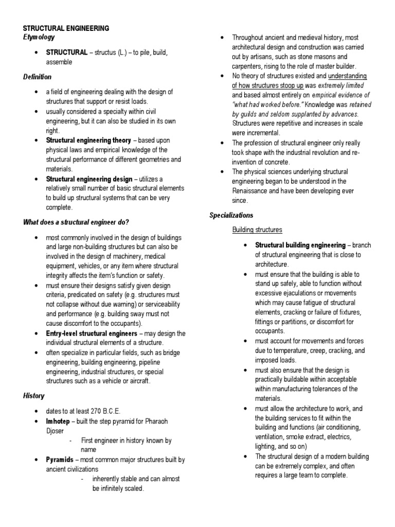 Structural Engineering Reviewer | PDF | Structural Engineering | Strength Of Materials