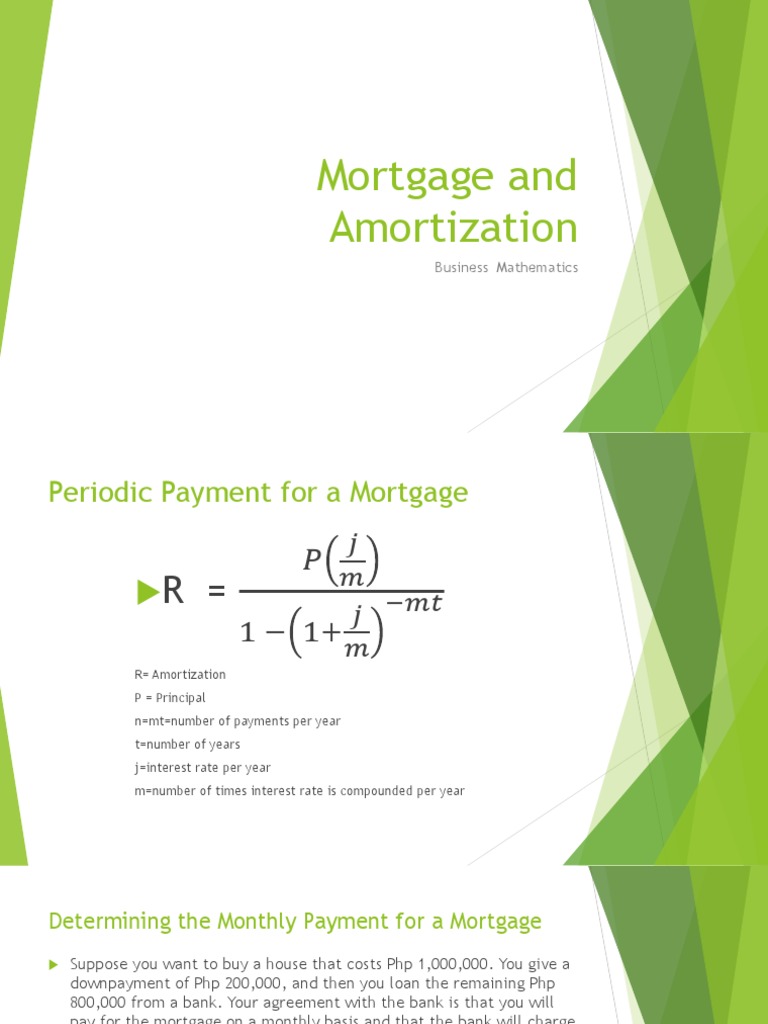Mortgage and Amortization: Business Mathematics | PDF | Mortgage Loan ...