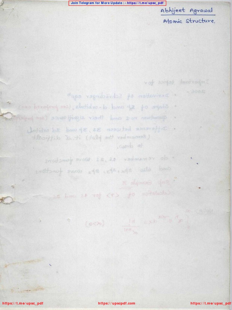 Abhijeet Agarwal's Notes I UPSC Chemistry Optional | PDF | Physical ...