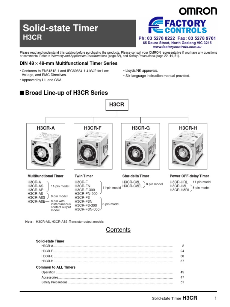 H3CR Timer Datasheet | PDF | Power Supply | Bipolar Junction Transistor