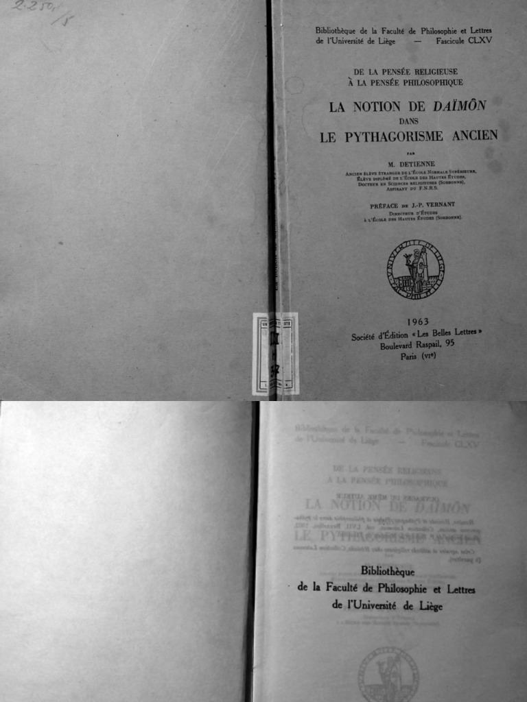 Detienne, Marcel - La-notion-de-daimon-dans-le-pythagorisme-ancien ...