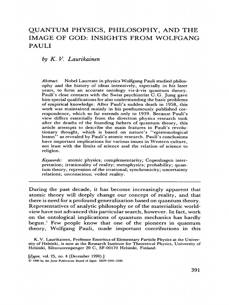 Quantum Physics, Philosophy, and The Image of God: Insights From ...