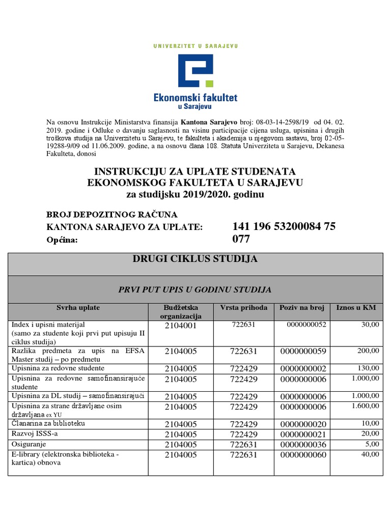 Instrukcije Za Uplate | PDF
