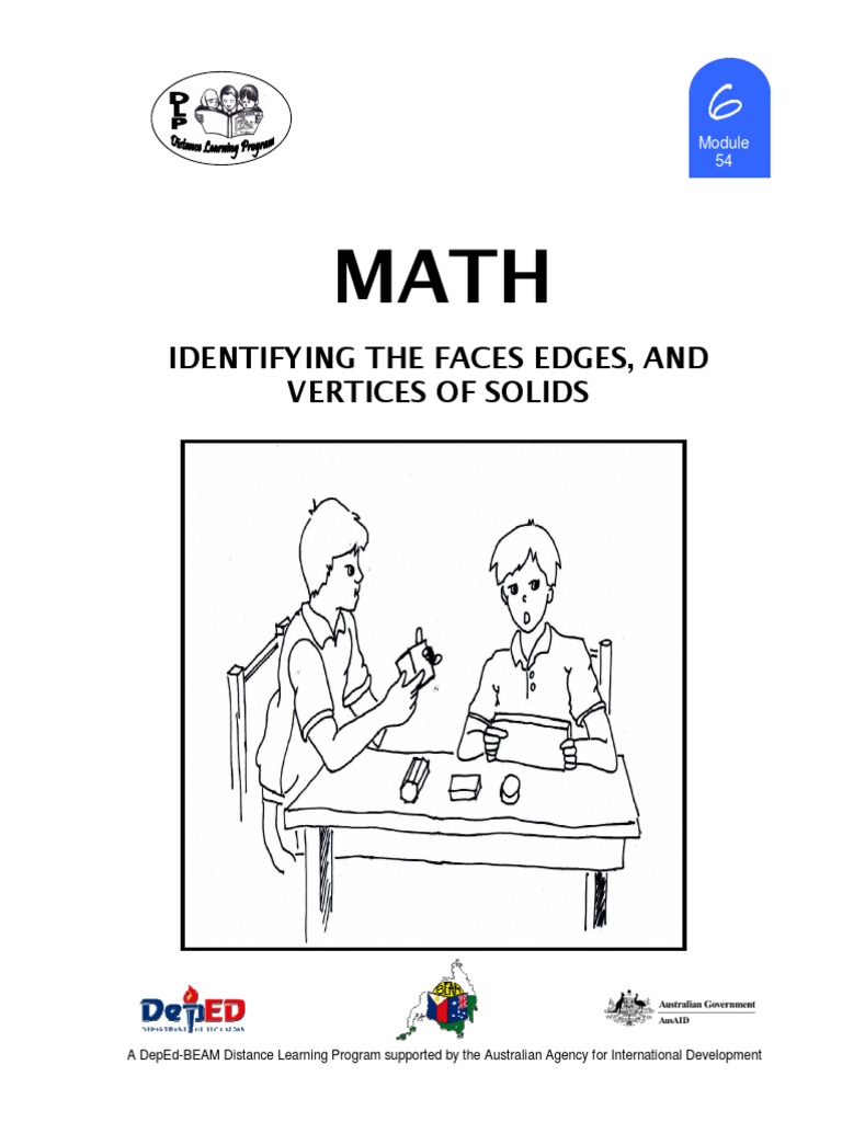 Math 6 DLP 54 - Identifying The Faces Edges, and Vertices of Solids | PDF | Vertex (Geometry ...