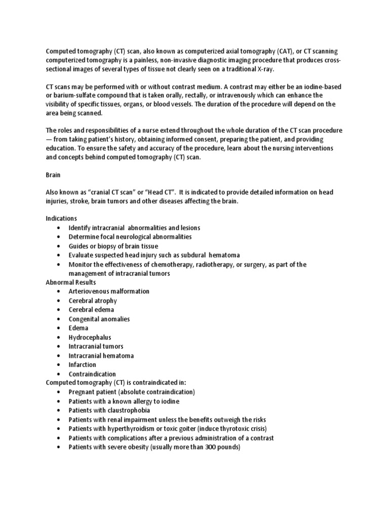 CT Scan | PDF | Ct Scan | Brain Tumor