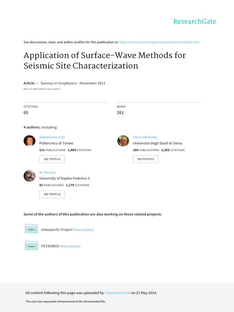 Surface Waves Foti | PDF | Spectral Density | Waves