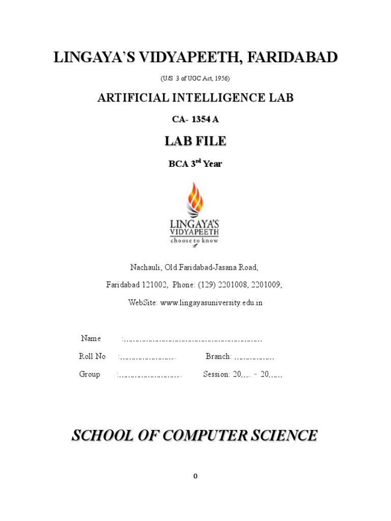 Lingaya S Vidyapeeth, Faridabad | PDF | Artificial Intelligence ...