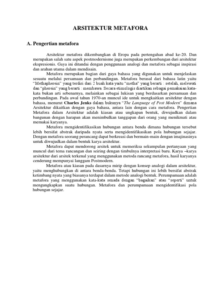 Arsitektur Metafora | PDF