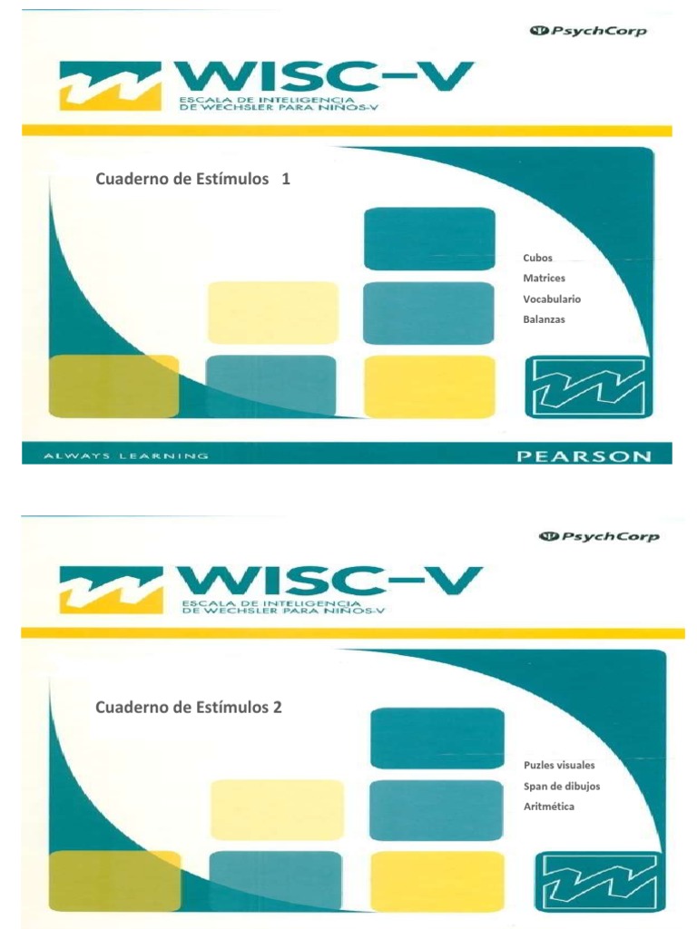 Cuadernos de Estímulos WISC-V | PDF