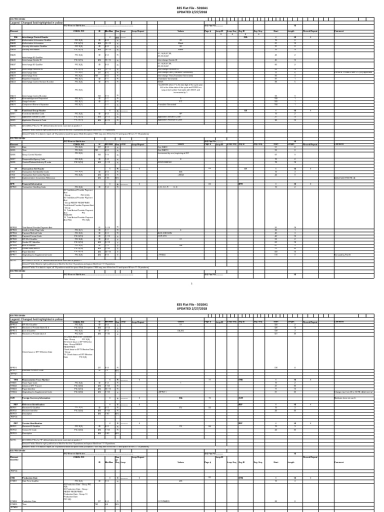 835 Claims File Format | PDF | Payments | Computing