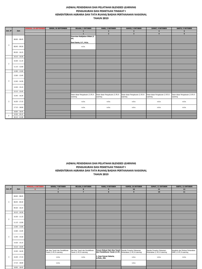 Jadwal Kurta Blended Learning | PDF