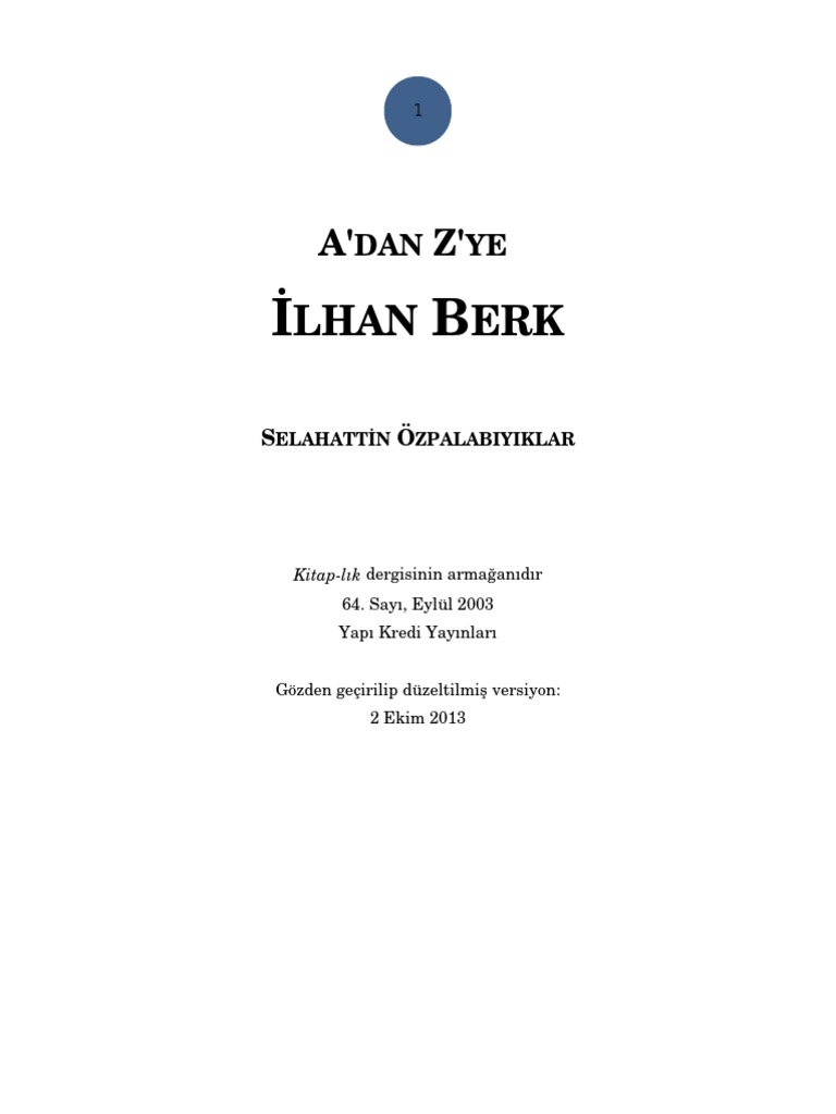 Adan Zye Ilhan Berk | PDF
